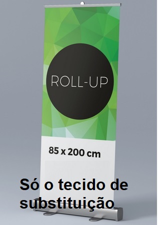 EXPOSITOR ROLL UP COM BASE E TECIDO ECODISPLAY IMPRESSO 85X210 (ROLLUP)